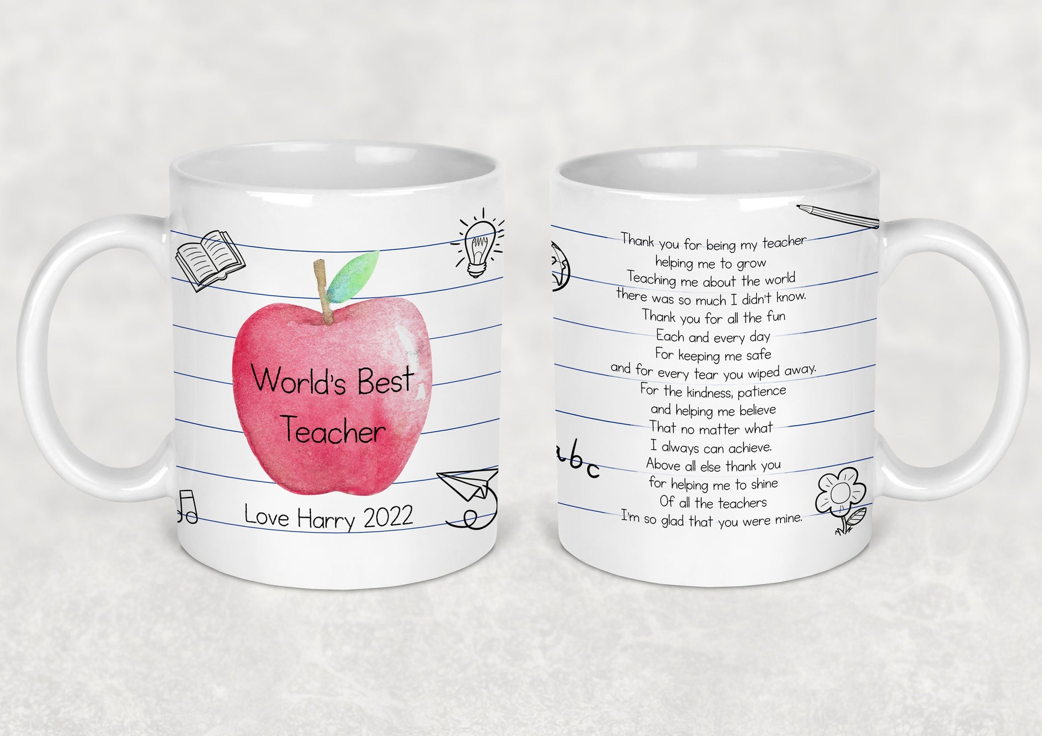 Personalised teacher mug, Teacher gifts, thank you nursery assistant,